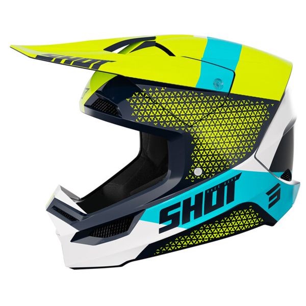 Motorradhelm SHOT Furious Ridge Blue Neon Yellow zum Bestpreis | iCasque.de