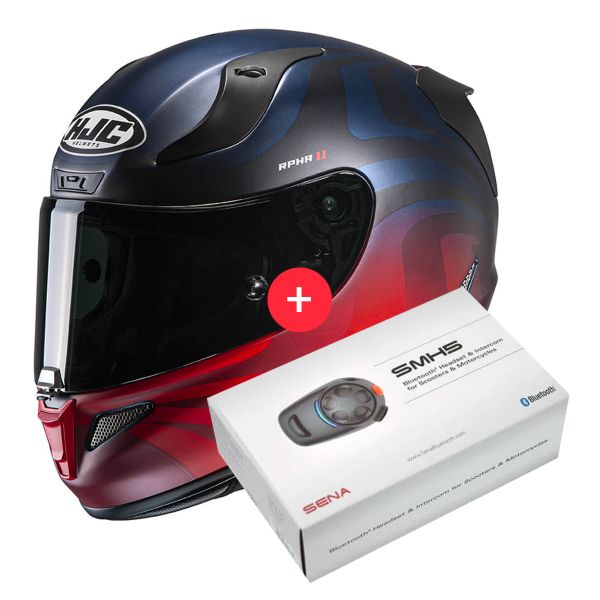 Pack Motorradhelm + Motorrad Kommunikation : HJC RPHA 11 Eldon MC21SF ...