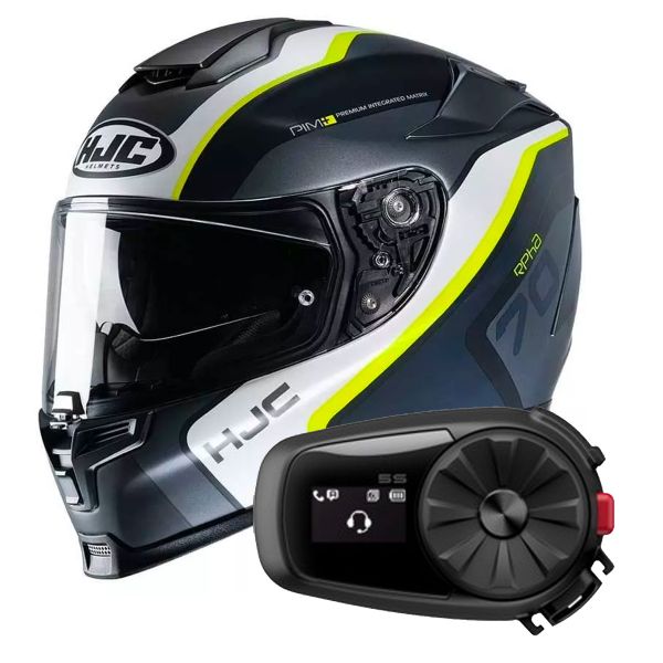 Pack Motorradhelm + Motorrad Kommunikation : HJC RPHA 70 Kroon MC4HSF ...