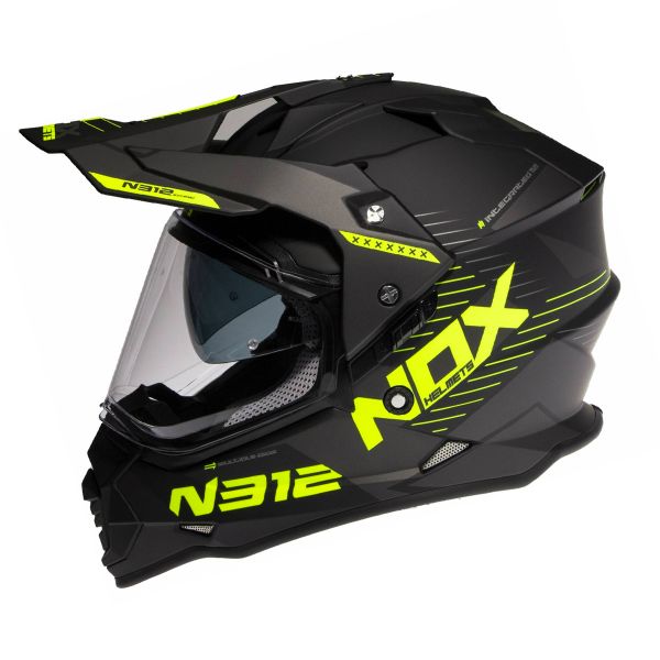 Motorradhelm NOX N312 Extend Matt Black Yellow Fluo zum Bestpreis | iCasque.de