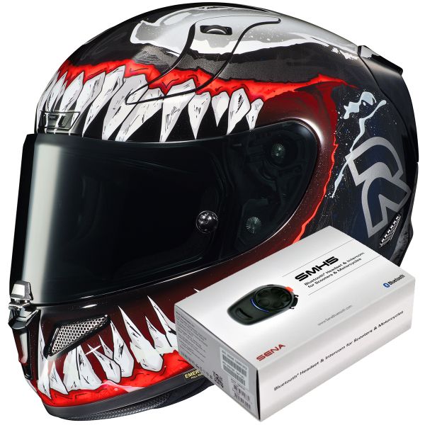 Pack Motorradhelm + Motorrad Kommunikation : HJC RPHA 11 Venom II ...