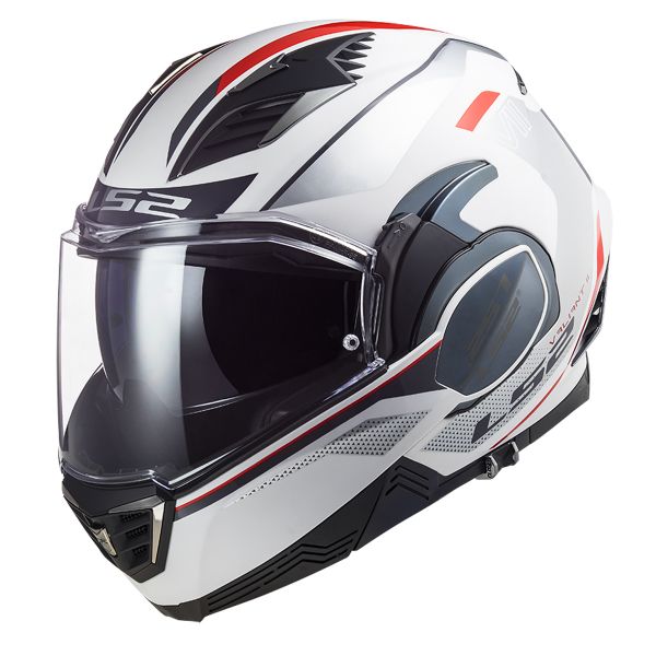 Pack Motorradhelm + Motorrad Kommunikation : LS2 Valiant II Hub White ...