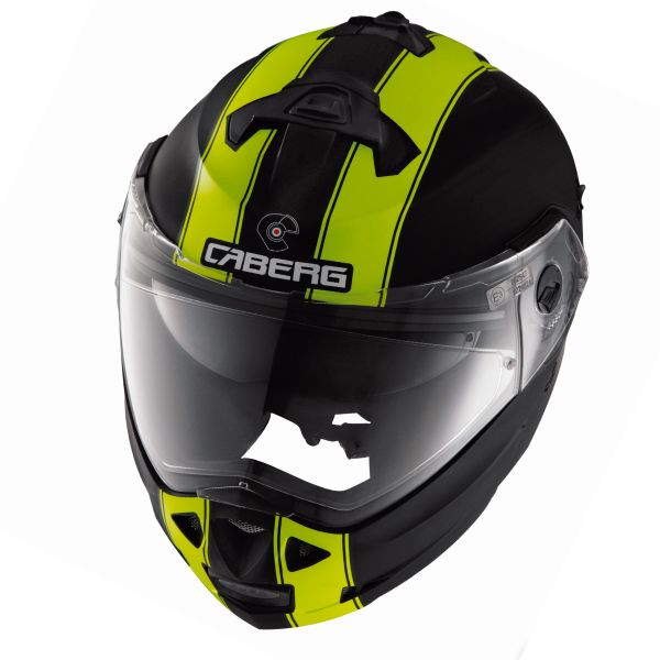 Motorradhelm Caberg Duke Legend Matt Black Yellow auf Lager | iCasque.de
