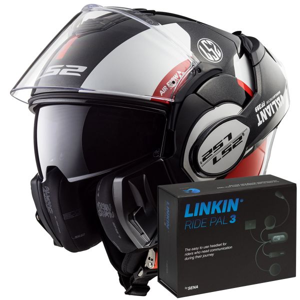 Motorradhelm LS2 Valiant Avant White Black Red FF399 auf Lager | iCasque.de